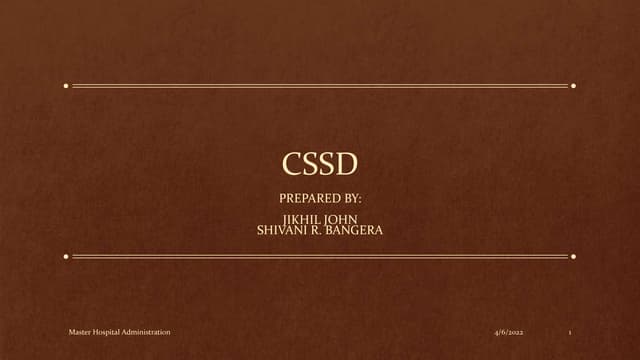 Central sterile supply department | PPTX | Infectious Diseases ...