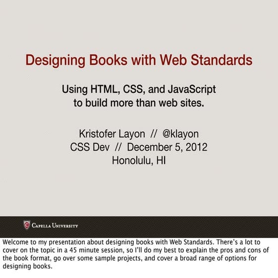 Designing Ebooks with Web Standards | PPT