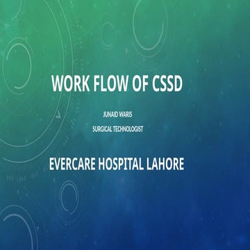 CSSD WORK FLOW.pptx international protocoles | PPTX