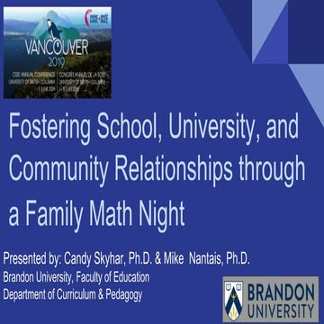 CSSE - CATE Family Math Night outreach presentation | PPT
