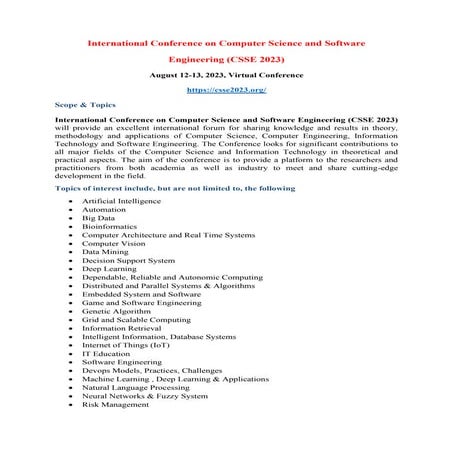 6 th International Conference on Data Mining and Software Engineering (DMSE 2025) | PDF