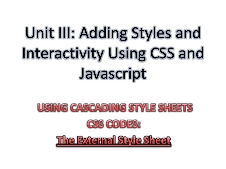 Css External Style Sheet