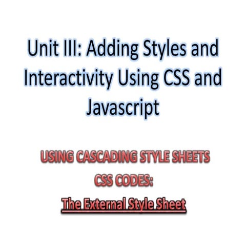Css External Style Sheet Pptx Web Design And Html Internet 6924