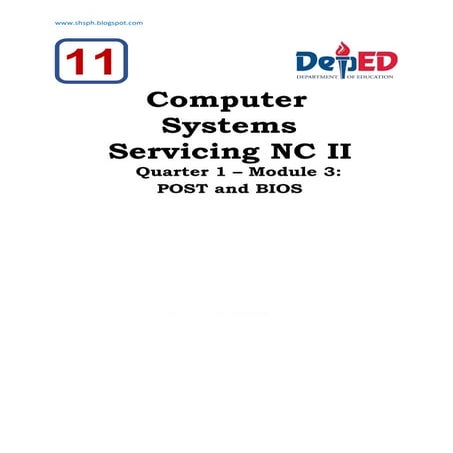 Technology and Livelihood Education: Computer System Servicing Grade 11 ...