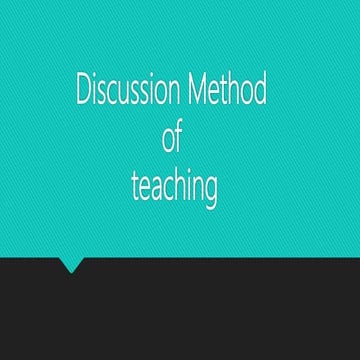 Discussion Method of teaching | PPTX