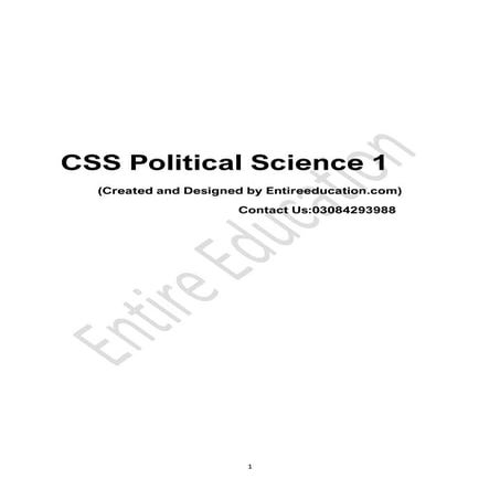 Css Political Science Notes i | PDF