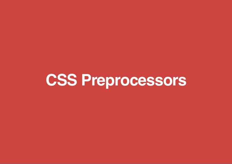 Css Preprocessors