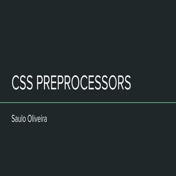 Css Preprocessors | PPT