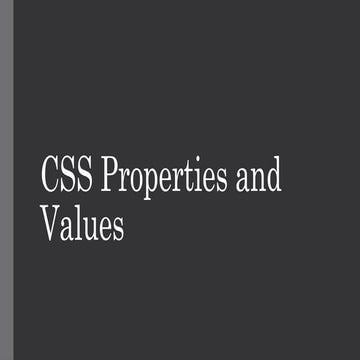 CSS Properties and Values with responsive design | PPT