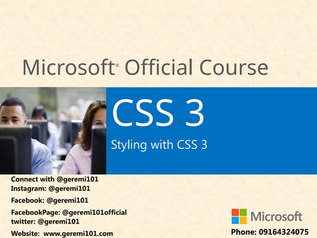 introduction to CSS 3 for web - slide.pptx introduction to CSS 3 for web - slide.pptx