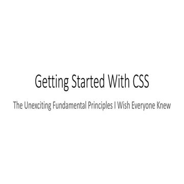 Getting Started With Css Ppt 5837