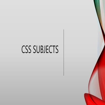 Css subjects | PPT