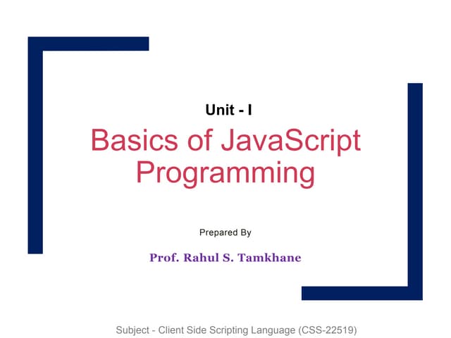 CSS Unit I - Basics of JavaScript Programming | PDF CSS Unit I - Basics of JavaScript Programming | PDF
