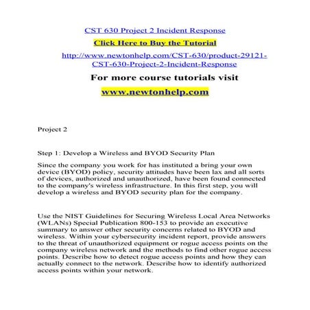 Cst 630 project 2 incident response | PDF