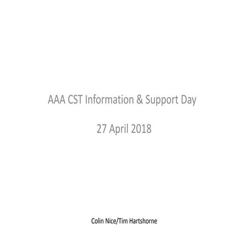 CST presentation Colin Nice Tim Hartshorne | PPTX | Medical Tests ...