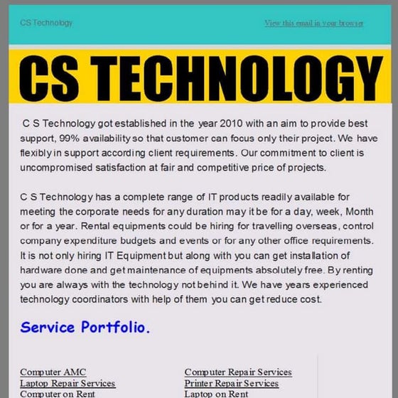 Computer Rental from CS Technology | PDF