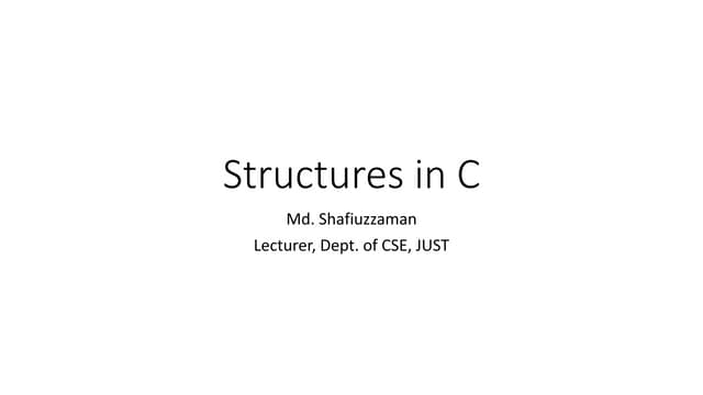 C Structures Ppt 7078