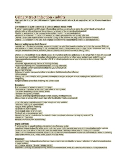 Urinary Tract Infection Ppt