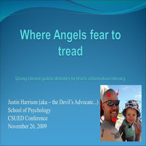 Csued 2009 Where Angels Fear To Tread | PPT | Educational Assessment | Education