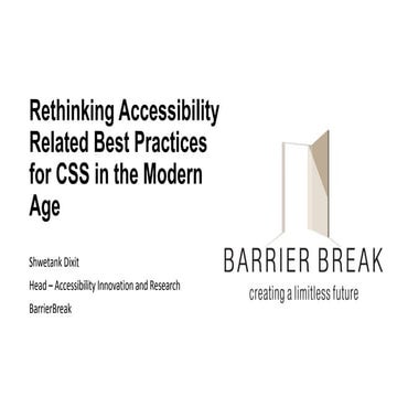 Rethinking accessibility related best practices for CSS in the modern age | PPT