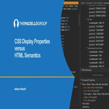 Csun 2020 Css Display Properties Versus Html Semantics Ppt