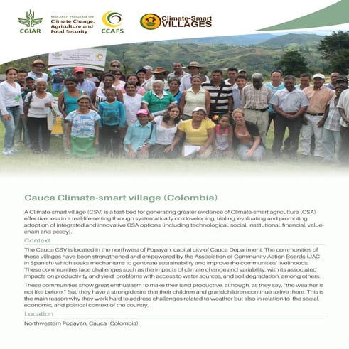 Cauca Climate-smart village (Colombia) | PDF