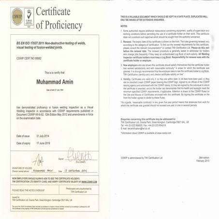 Cswip certificate 1 | PDF