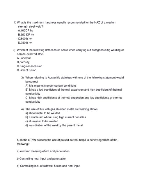 Cswip 3.1 question & Answers | PDF