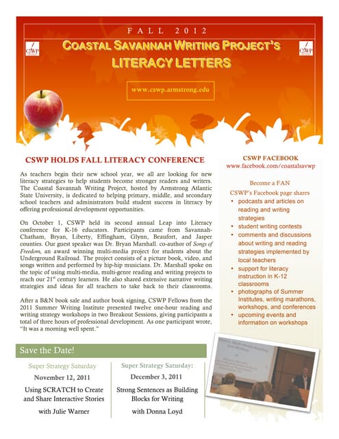 CSWP 2012 Summer Institutes Brochure/Application | PPT