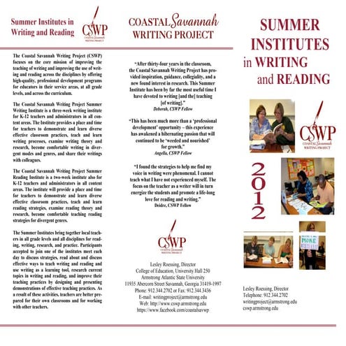 CSWP 2012 Summer Institutes Brochure/Application | PDF