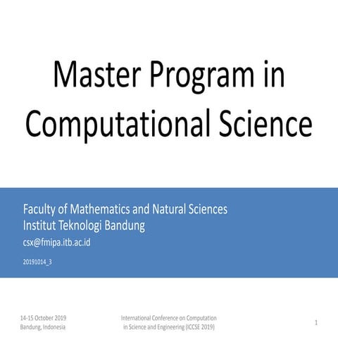 Master Program in Computational Science | PPTX