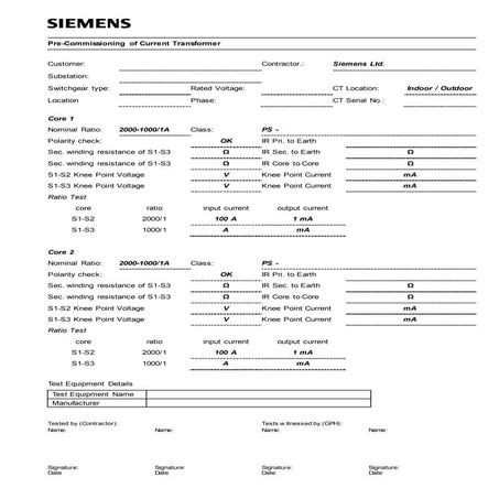 Simple Current Transformer (CT) Testing for Switchyard Equipment. | DOCX