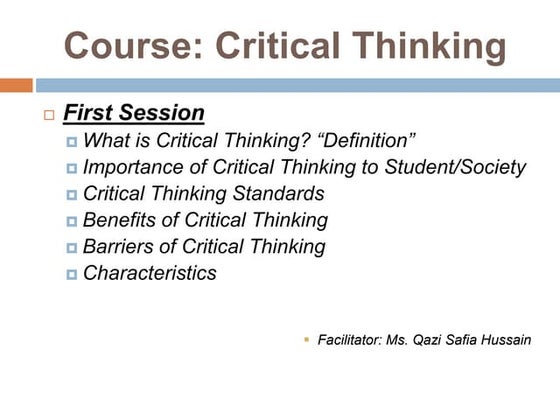 Critical Thinking - With Case Study | PPTX | Education