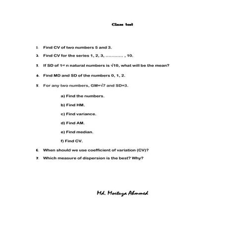 Exam Questions on Basic Statistics | DOCX