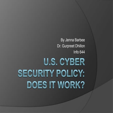 US Cyber Security Policy | PPTX