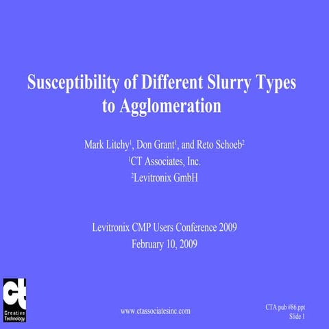 Susceptibility of different slurry types to agglomeration | PPT