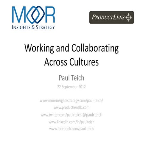 TMA World Viewpoint: Working Successfully Across Cultures | PDF