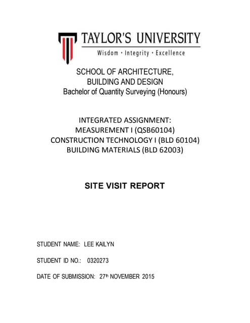 site visit report (final) | PDF
