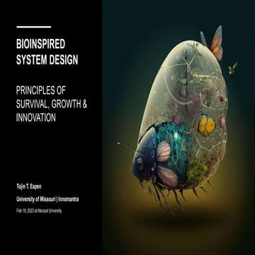 Bioinspired System Design at MAHE | February 2023 | PPTX