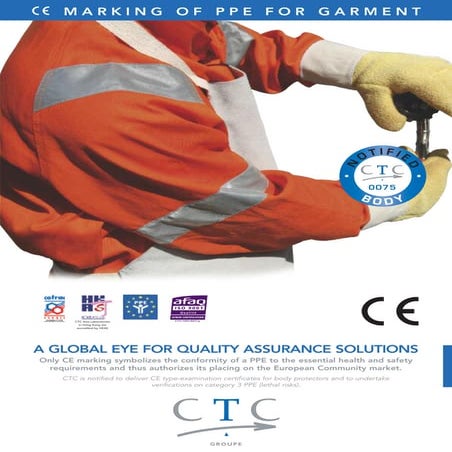 CTC CE Marking of PPE - Garment (English language) | PDF