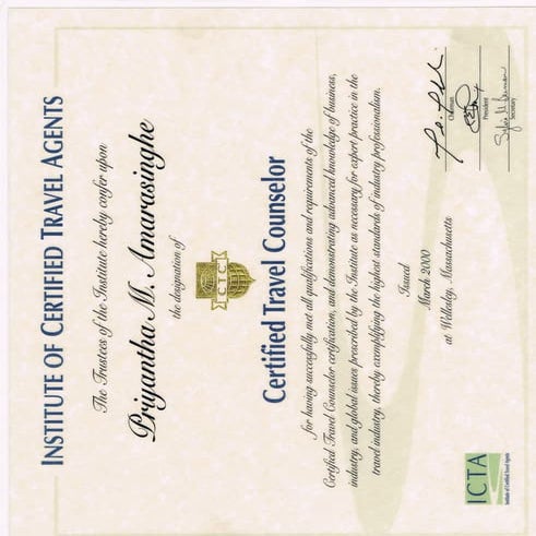 Certified Travel Counselor (CTC) - The Travel Institute, USA (formerly ...