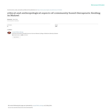 Community Based Approaches To Managing Severe Acute Malnutrition Pdf