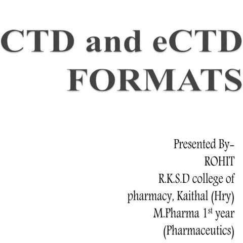 CTD AND ECTD | PPTX
