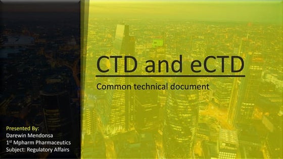 CTD and eCTD | PDF | Pharmaceutical Drugs | Medical Health