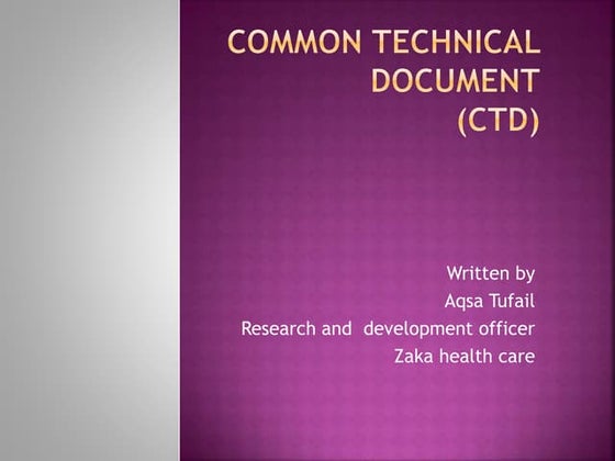 Common Technical Document (CTD) | PPTX