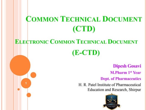Common Technical Document (CTD) | PPTX