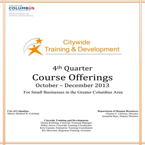 Citywide Training Courses - 4th Quarter 2013 | PDF
