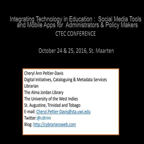Social Media Tools for Administrators - CTEC 2016 | PPT