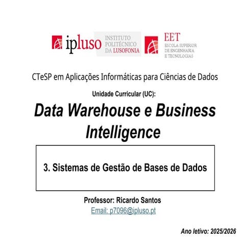 CTEsP_APdados_Data Warehouse e Business Intgelligence_Aula03.ppt