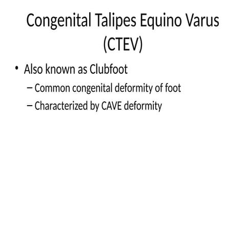 Congenital telipes equino varus power point Presentation | PPTX